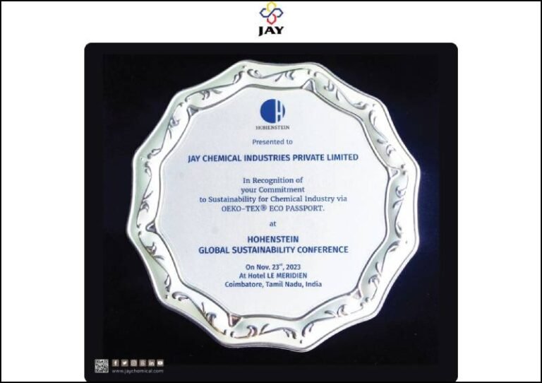 Jay Chemical Receives Hohenstein Sustainability Award - Textile Insights